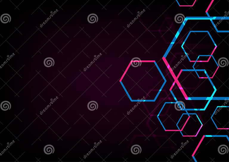 Hexagon Science Abstract Background, Networking Technology Stock Vector - Illustration of ...