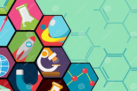 Hexagon Science Flat Icon Background Vector Stock Vector - Illustration ...