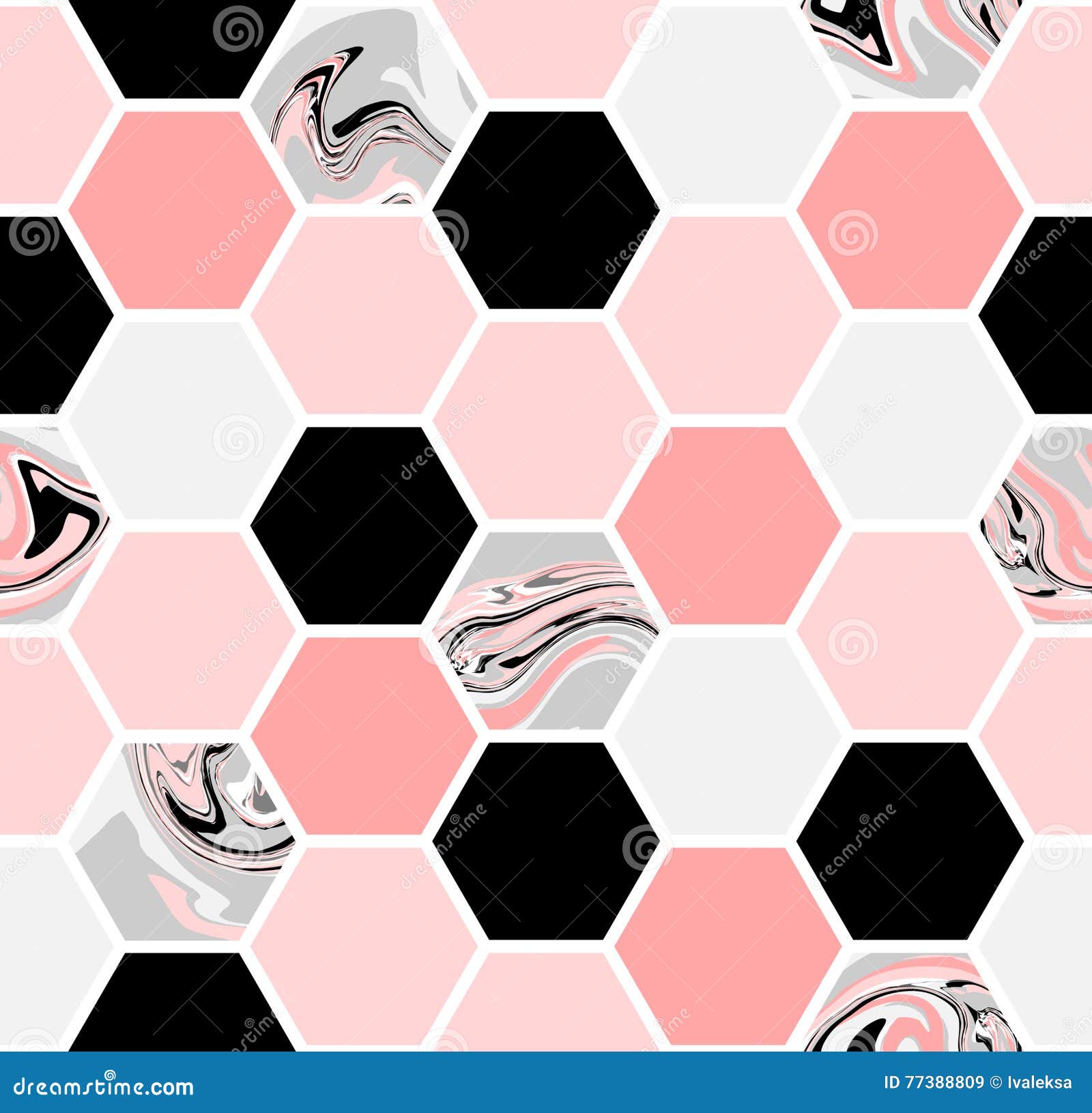 Hexagon Seamless Pattern stock vector. Illustration of cool - 77388809