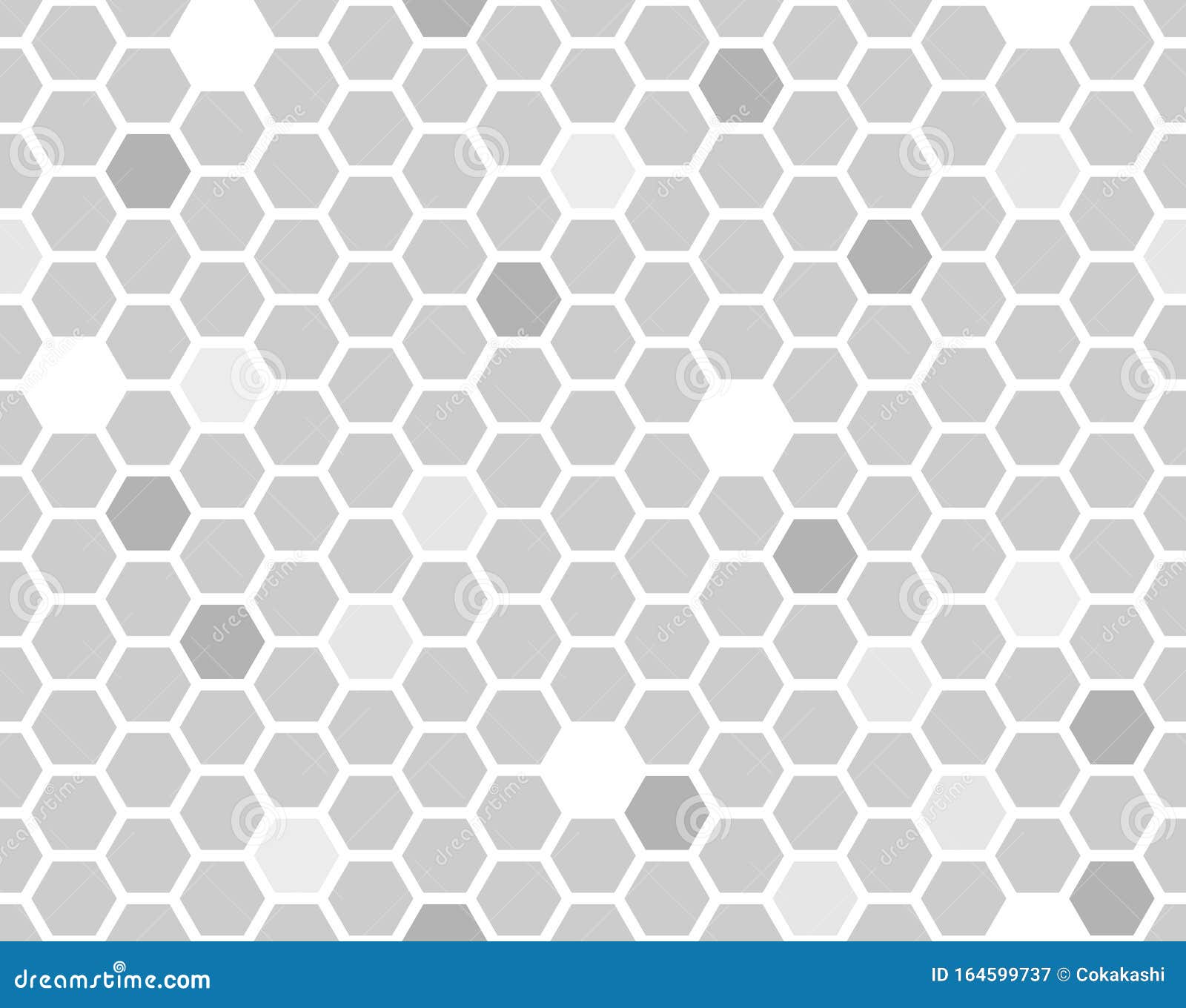Hexagon Seamless Pattern. Grayscale Random Shade Honeycomb Line ...