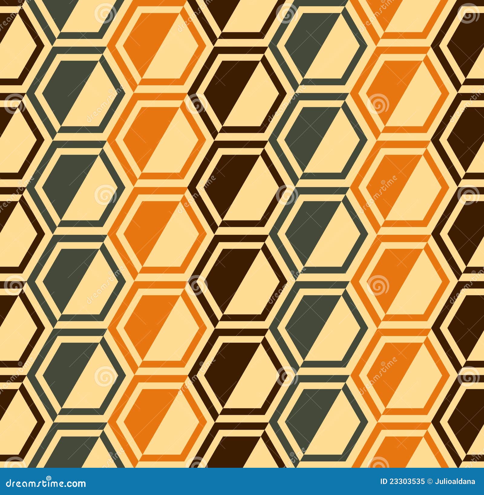 Retro Colors Seamless Pattern With Battlement Curved Lines. Repeated ...