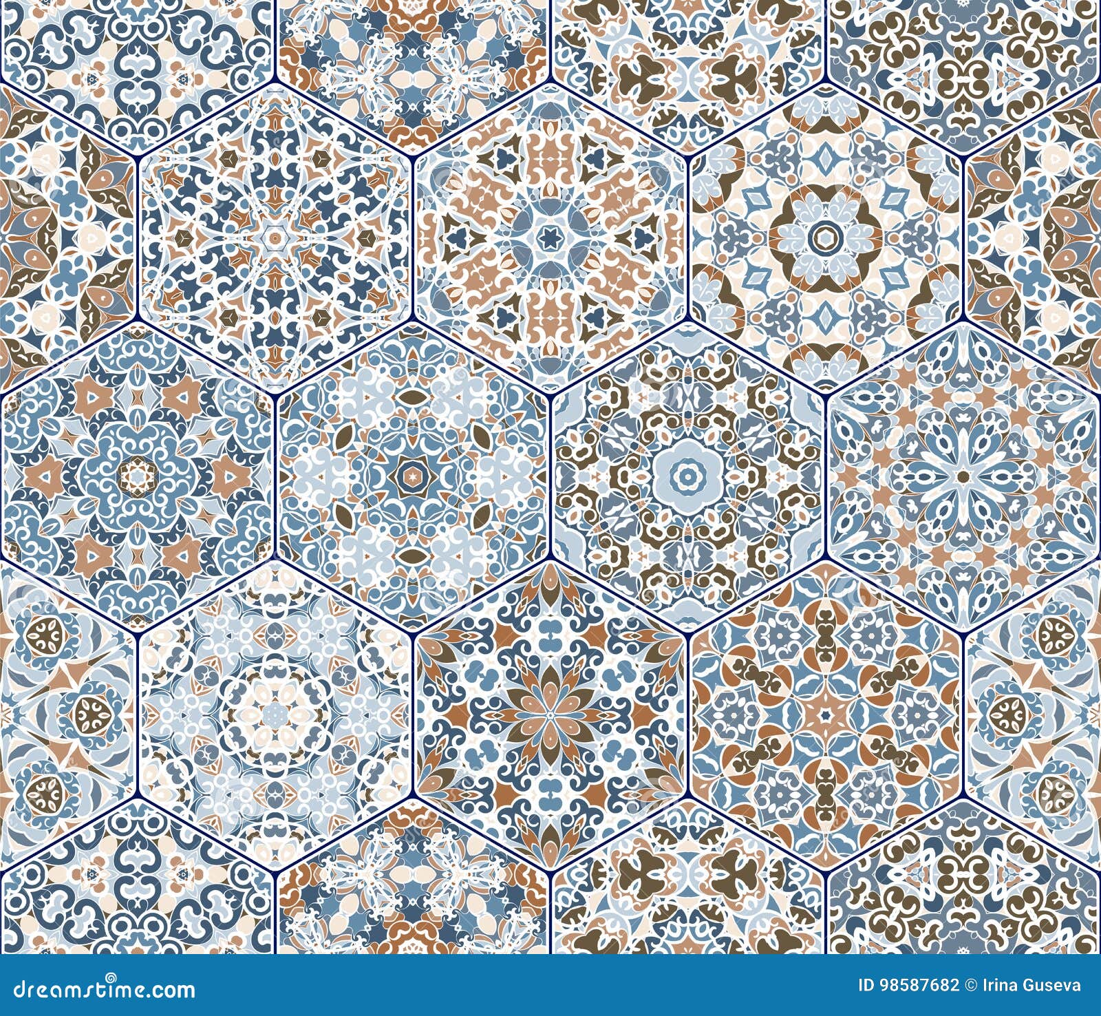 Hexagon set template stock vector. Illustration of arabesque - 98587682