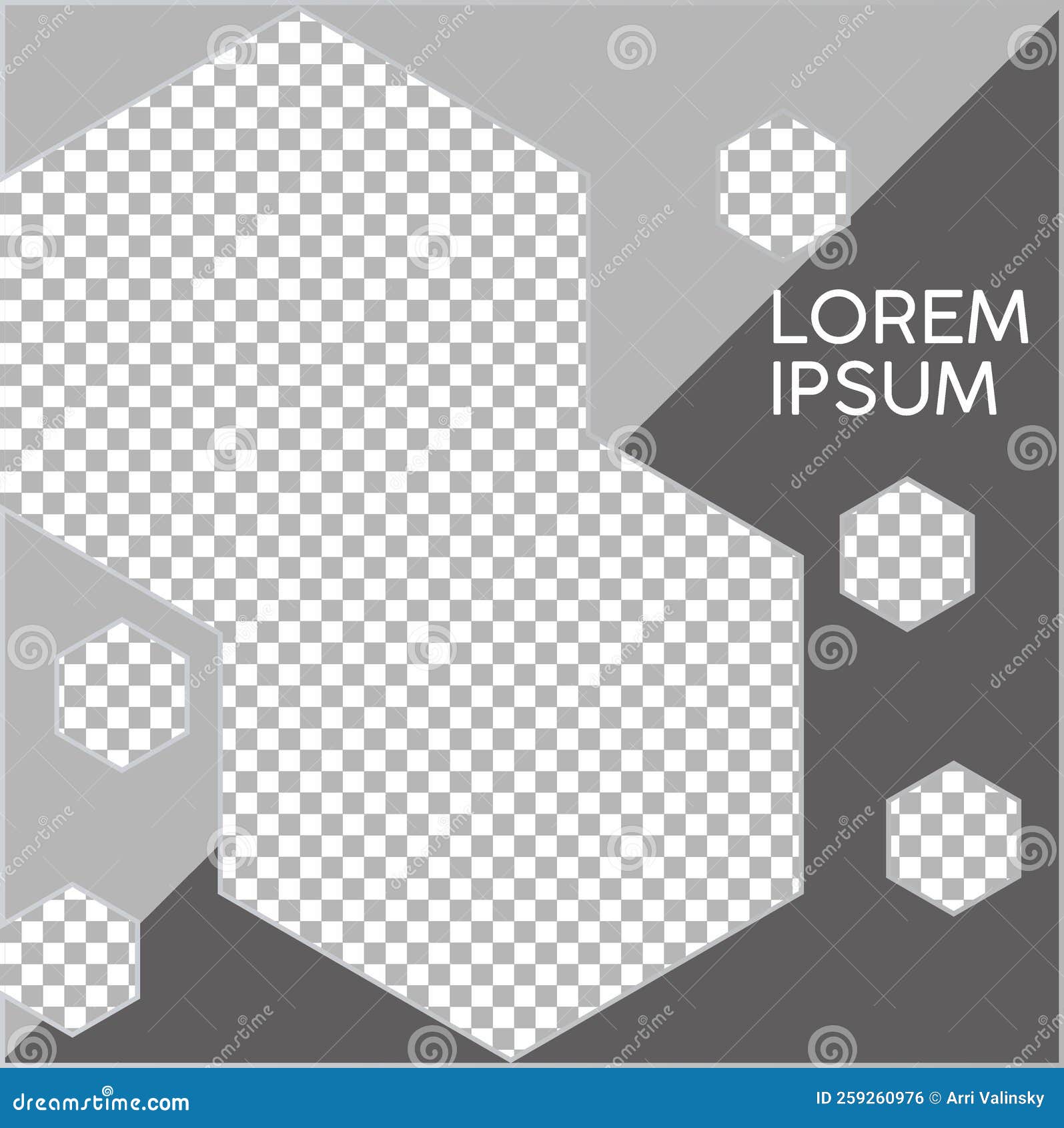 Hexagon Shape Background Template with Gray Color Stock Illustration ...