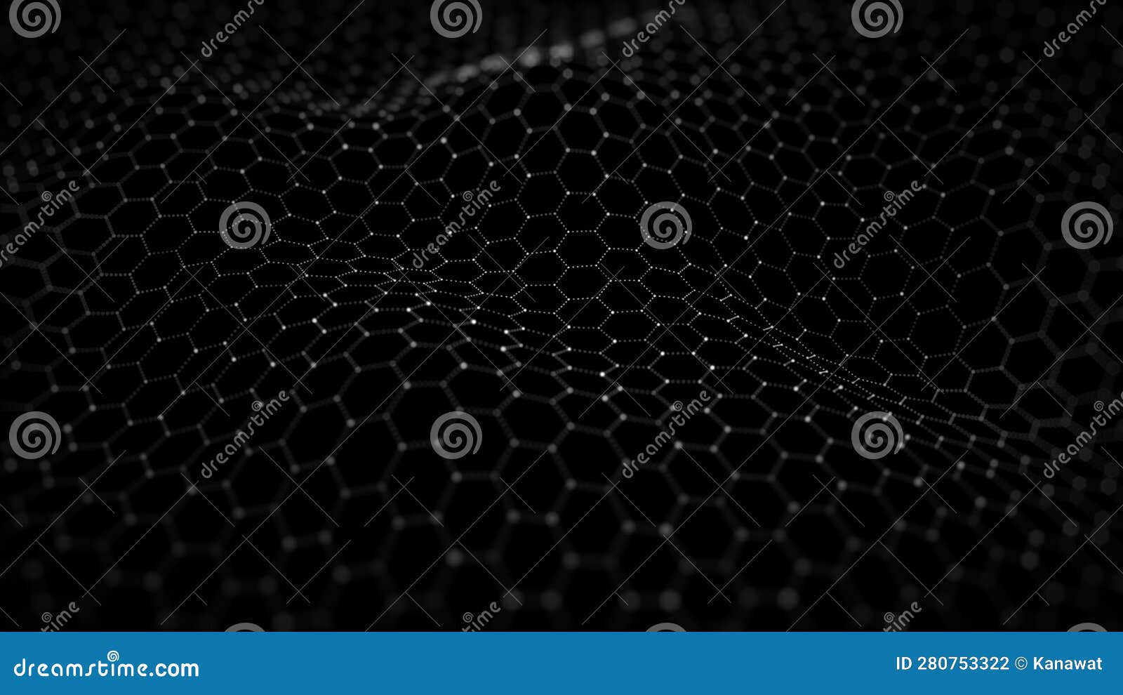 Hexagon Shape Connection Wave Flowing, Cyber Technology Stock ...