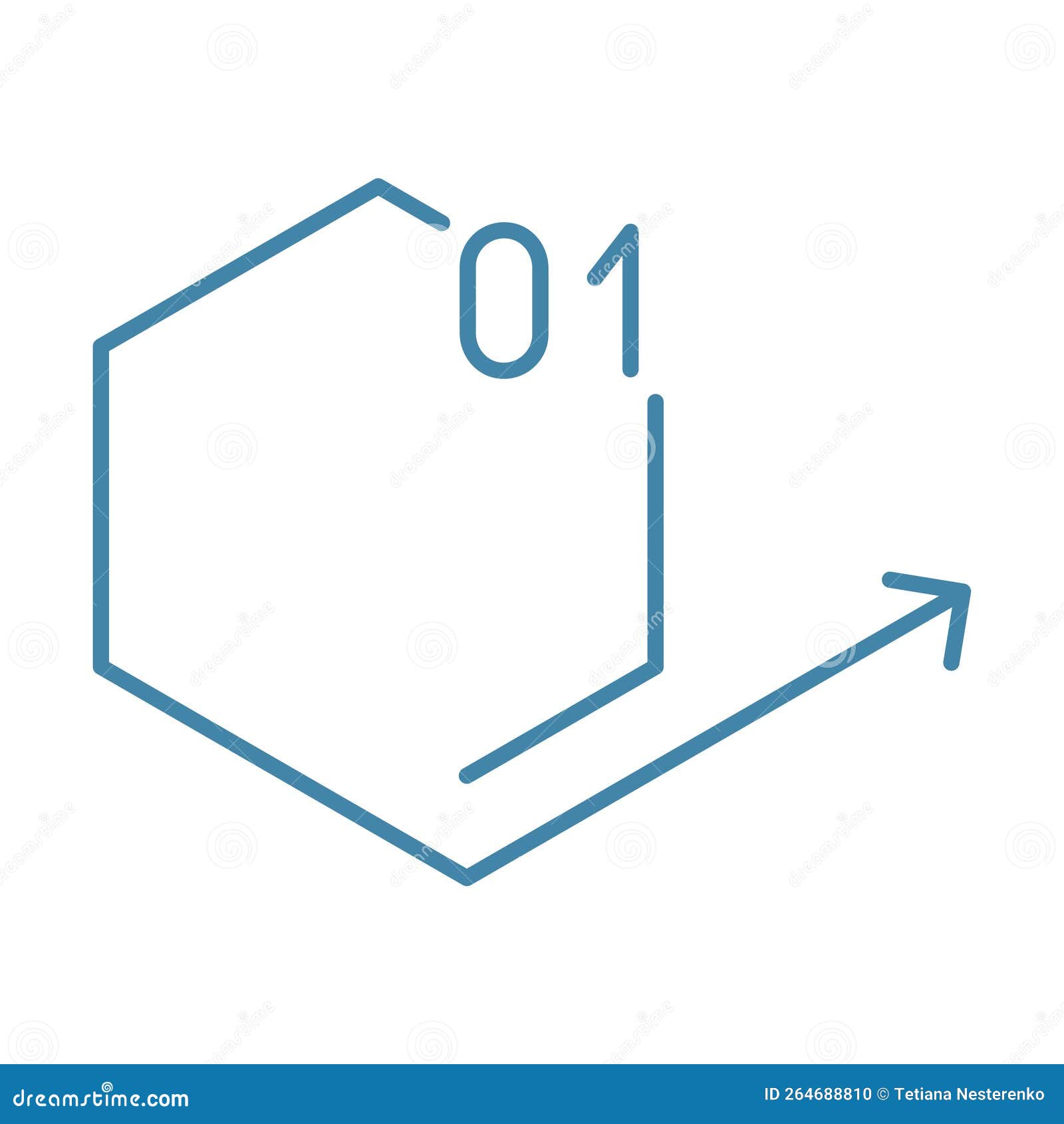 Hexagon Shape with Number One Vector Design Element Stock Vector ...