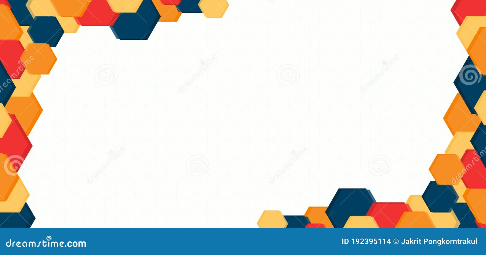 Hexagon Shape Overlap Layer Colorful Corner Position with Space for ...