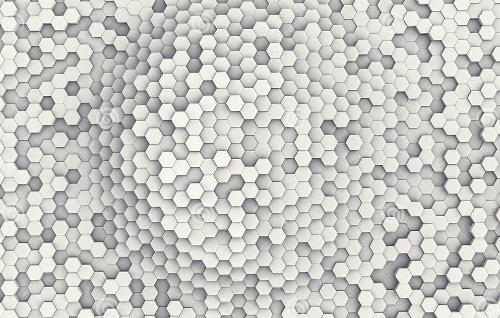 Hexagon Shape Pattern White Wall Background Stock Illustration ...