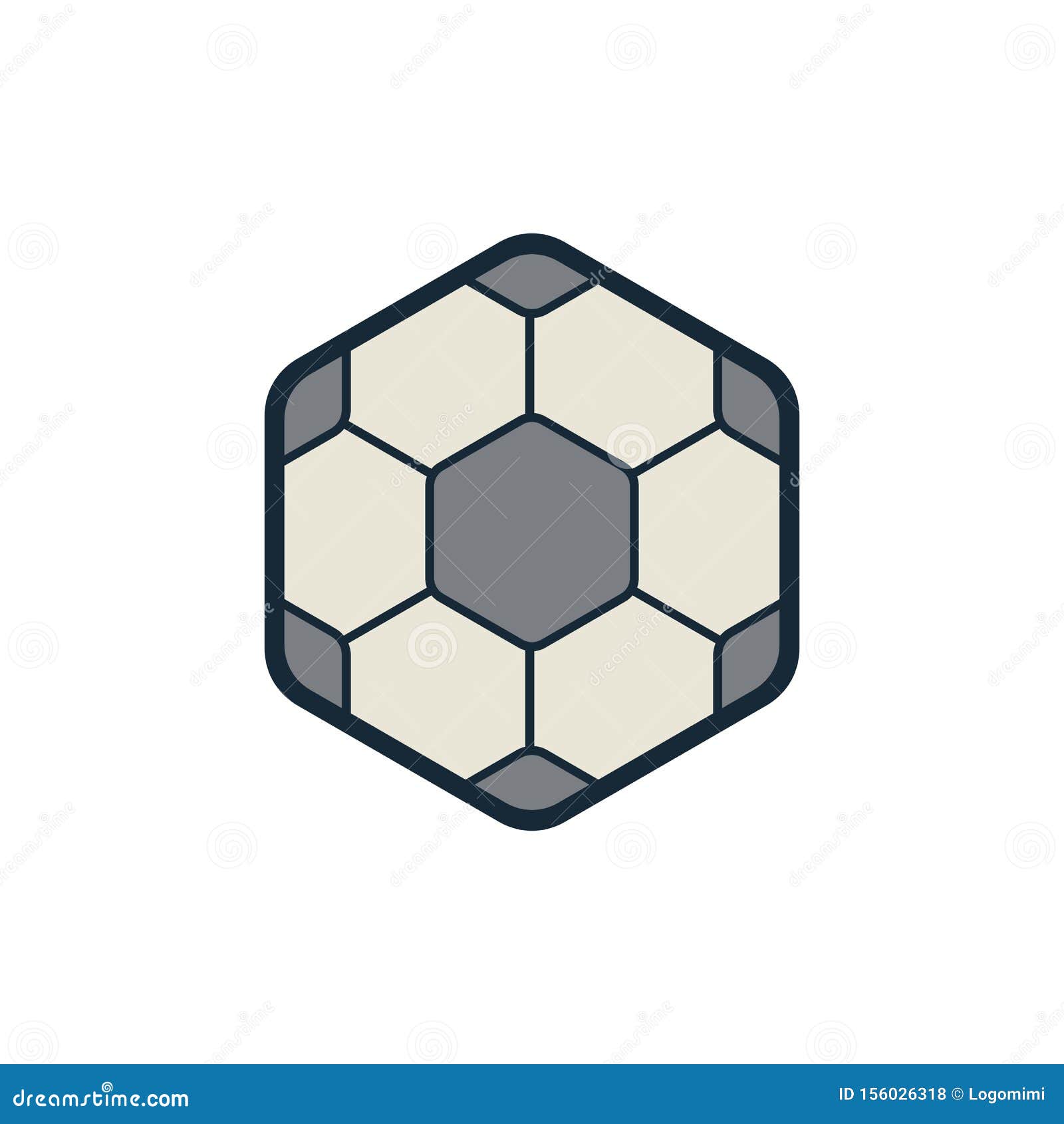 Hexagon Shaped Soccer Ball Icon Design. Flat Vector Illustration Design ...