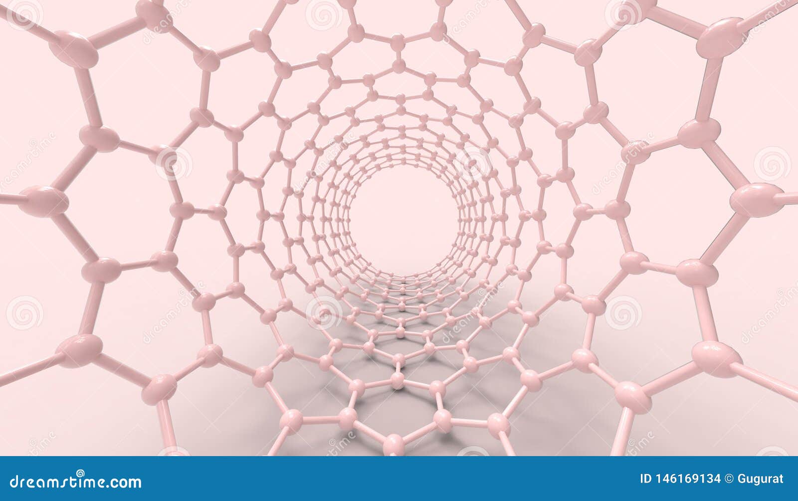 Hexagon Shapes and Scientific Molecules Contemporary on Pastel Pink ...