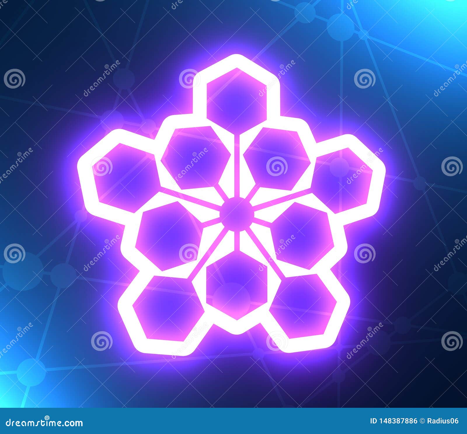 Abstract hexagon cells stock illustration. Illustration of information ...