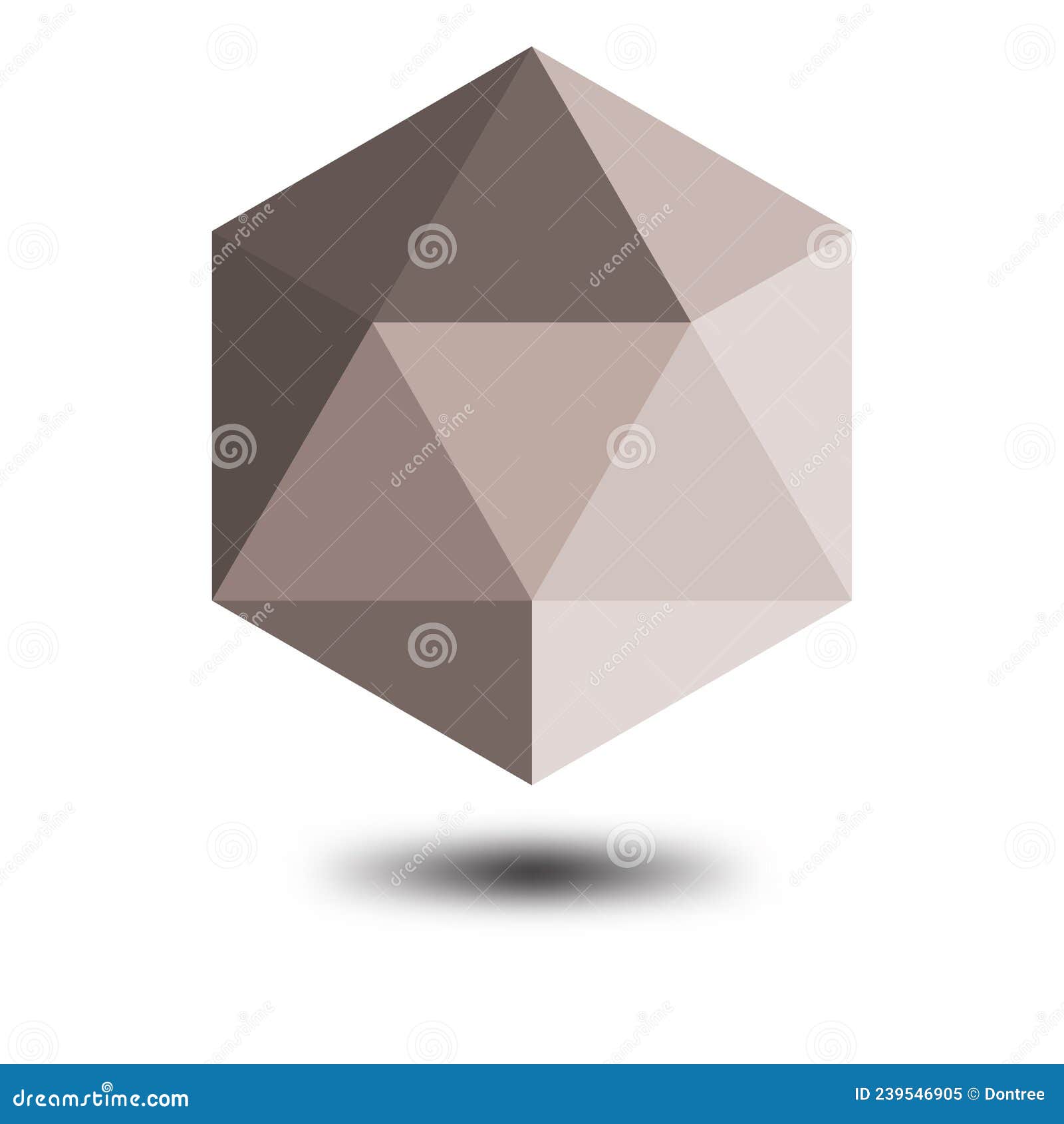 Hexagon simple low poly stock vector. Illustration of design - 239546905