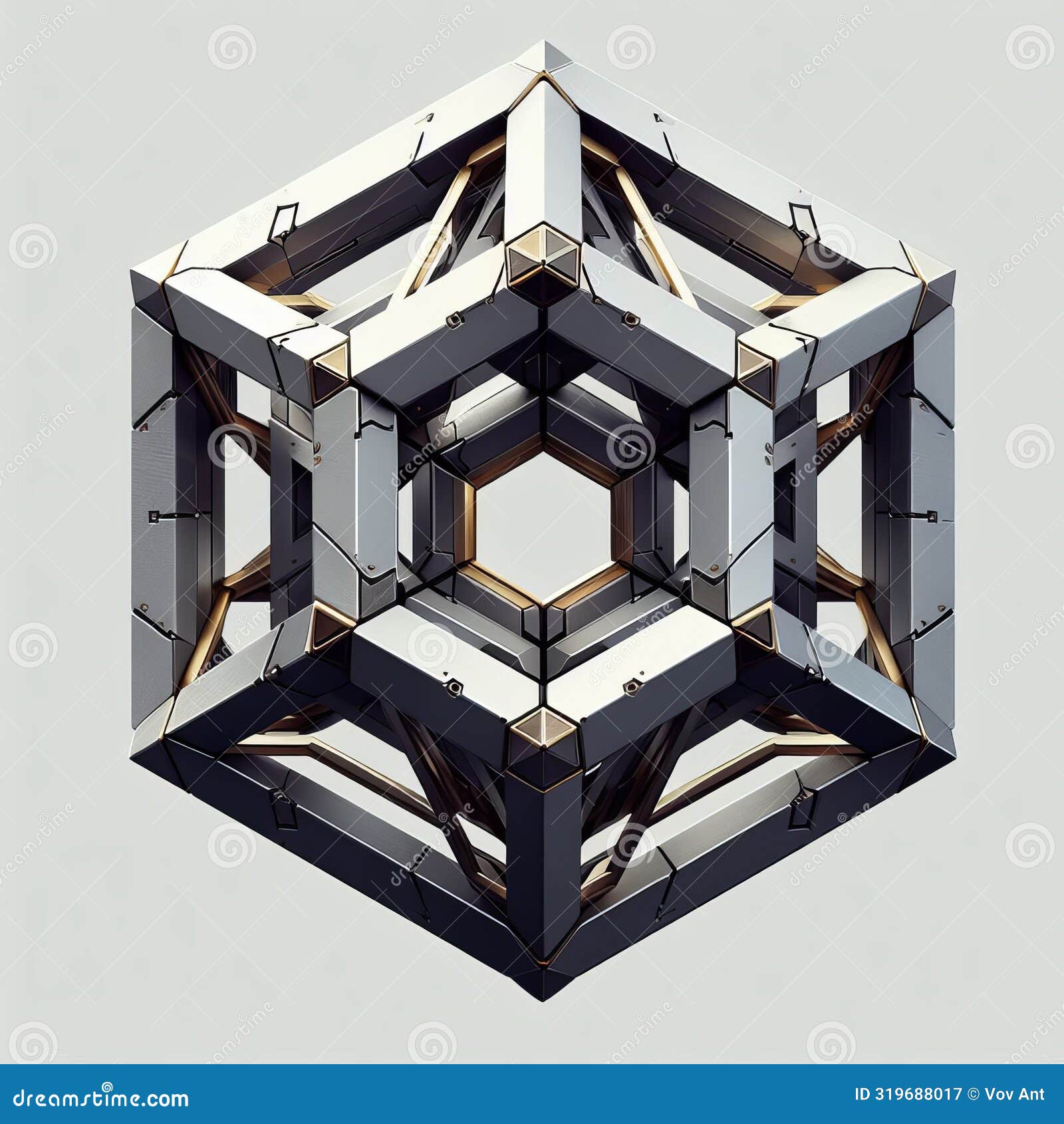 Hexagon a Six Sided Shape with Six Angles and Sides, Isolated N Stock ...