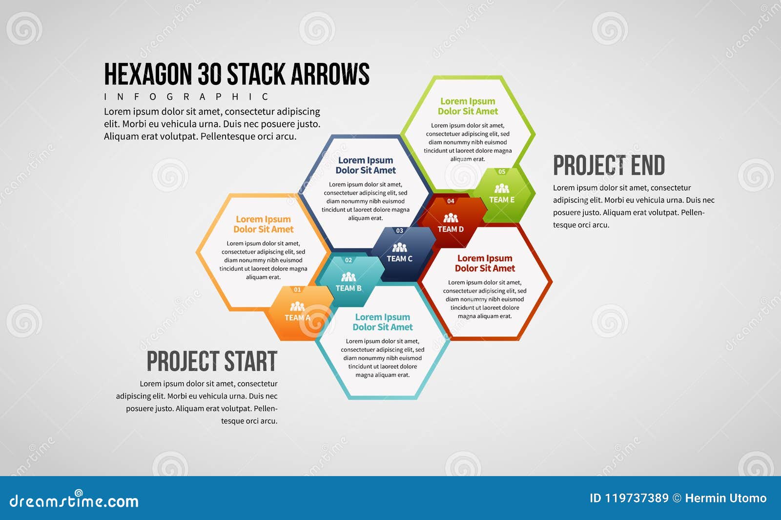 Hexagon 30 Stack Arrows Infographic Stock Vector - Illustration of ...