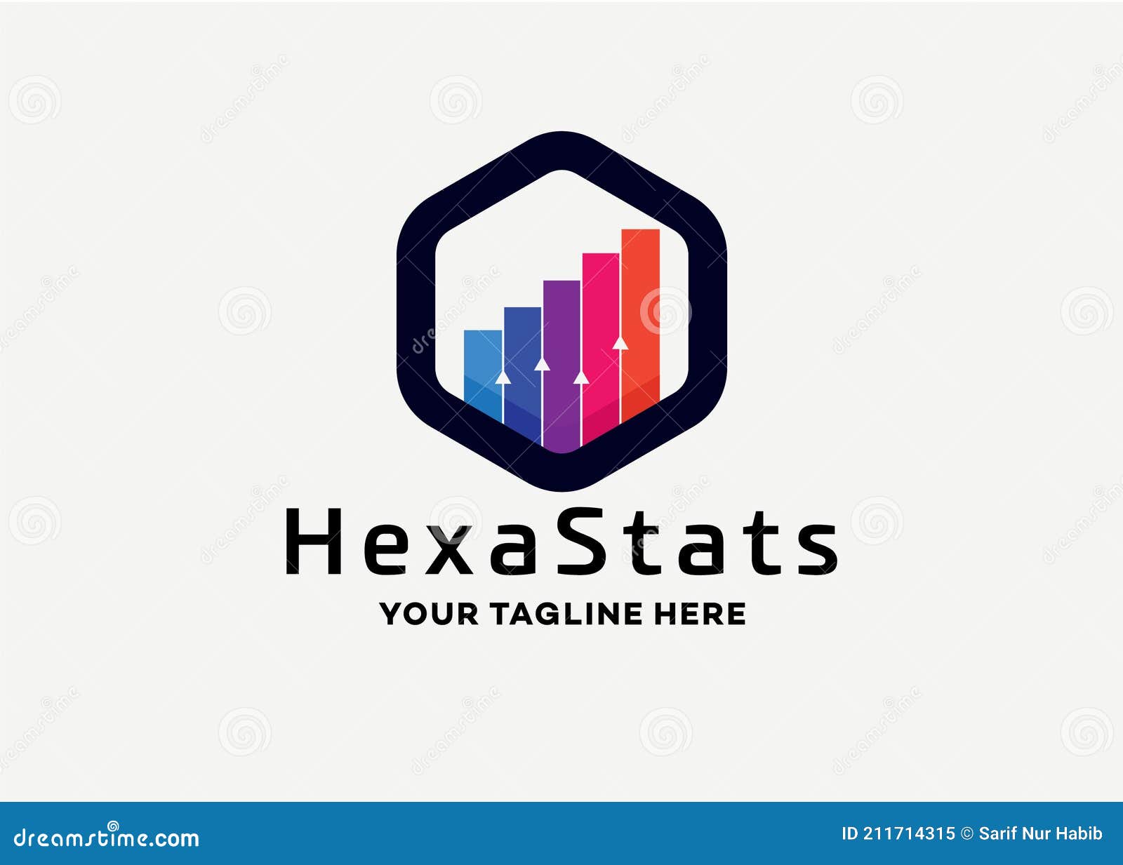 Hexagon Stat Logo Design Template Stock Vector - Illustration of ...