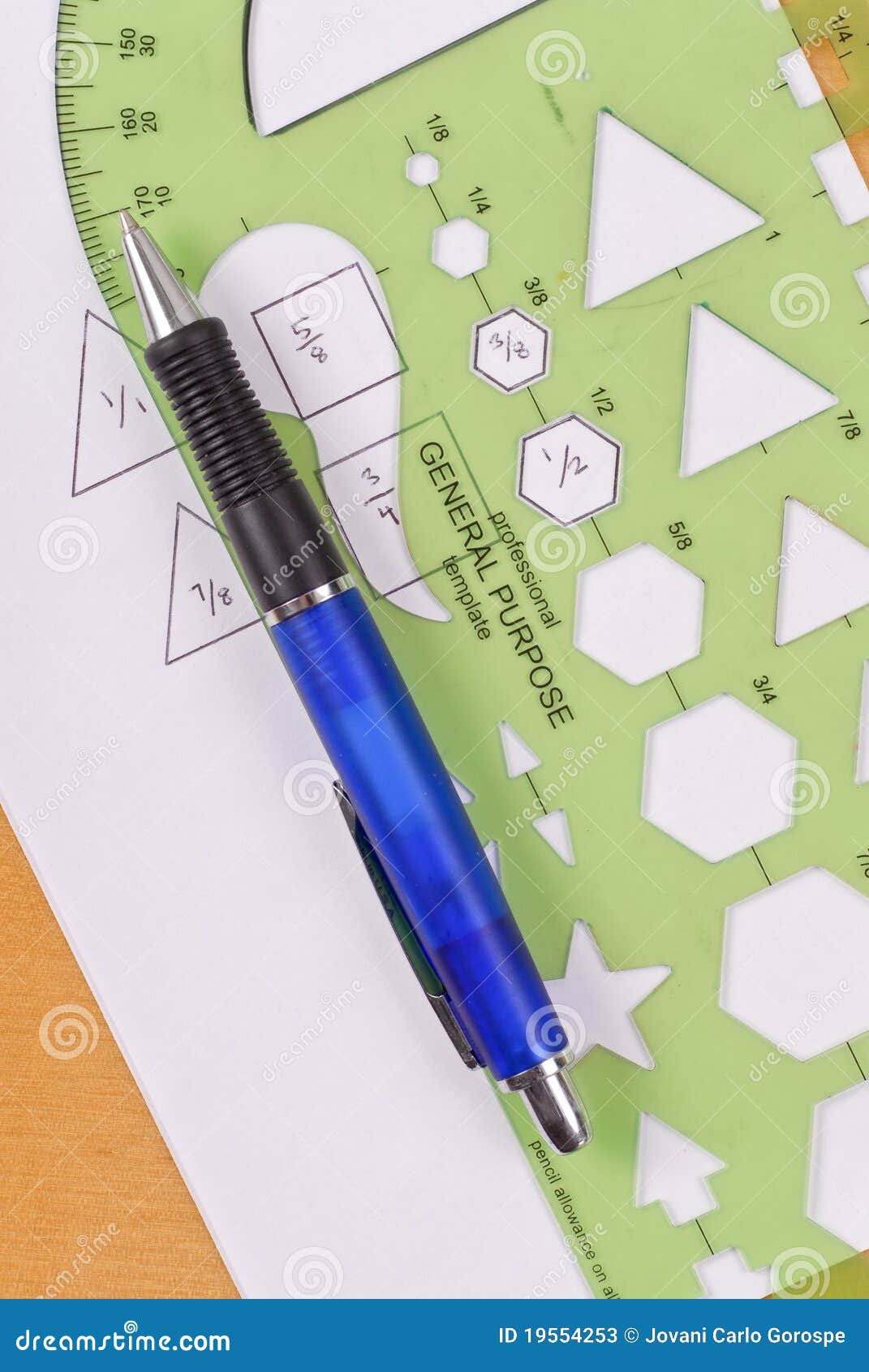 Hexagon Stencil Measurement Stock Image - Image of engineering ...
