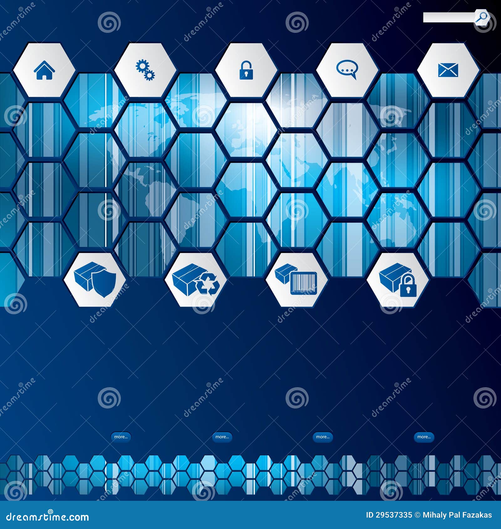 Hexagon Style Web Template Design Stock Vector - Illustration of ...
