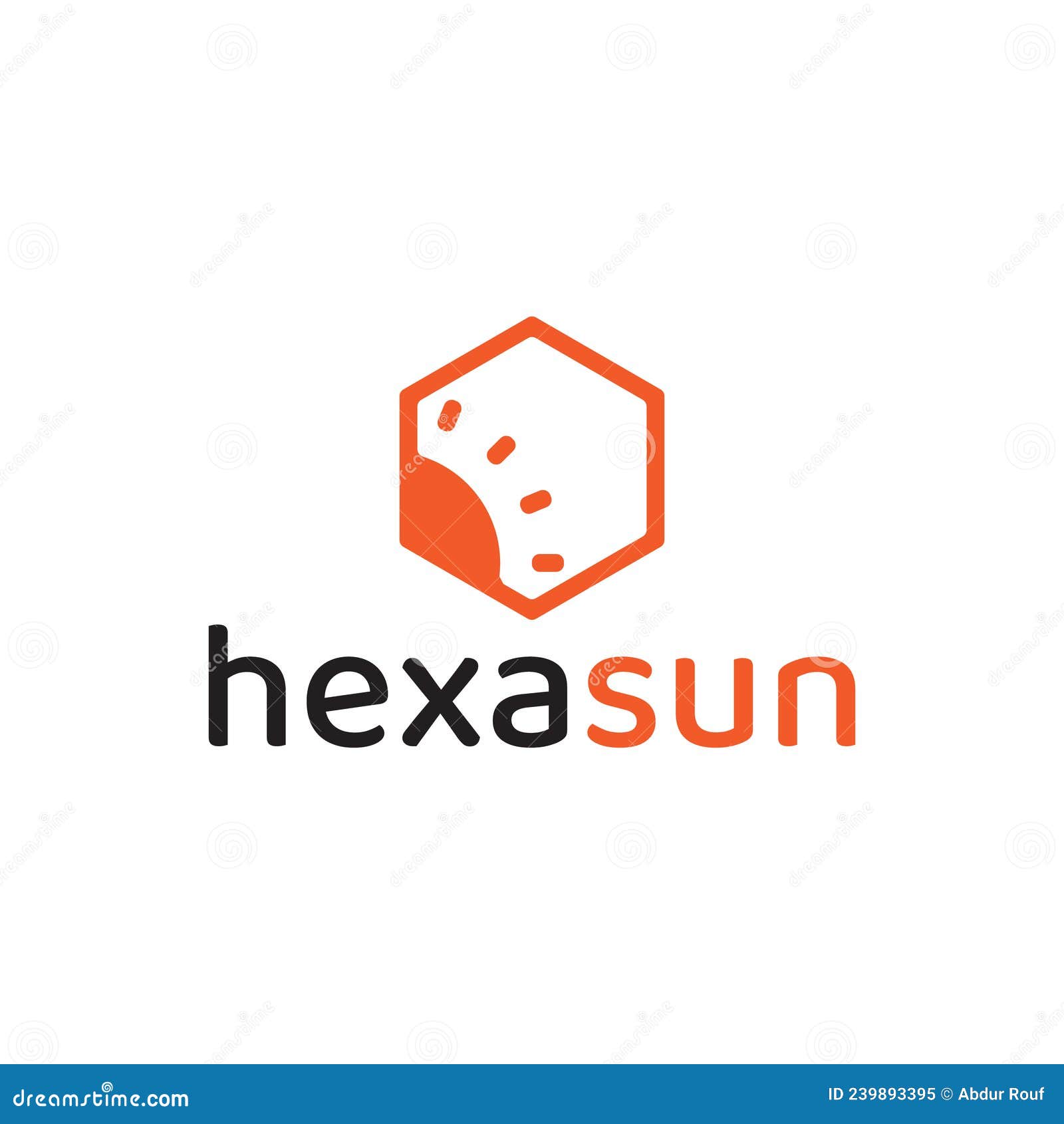Hexagon sun logo template stock vector. Illustration of design - 239893395