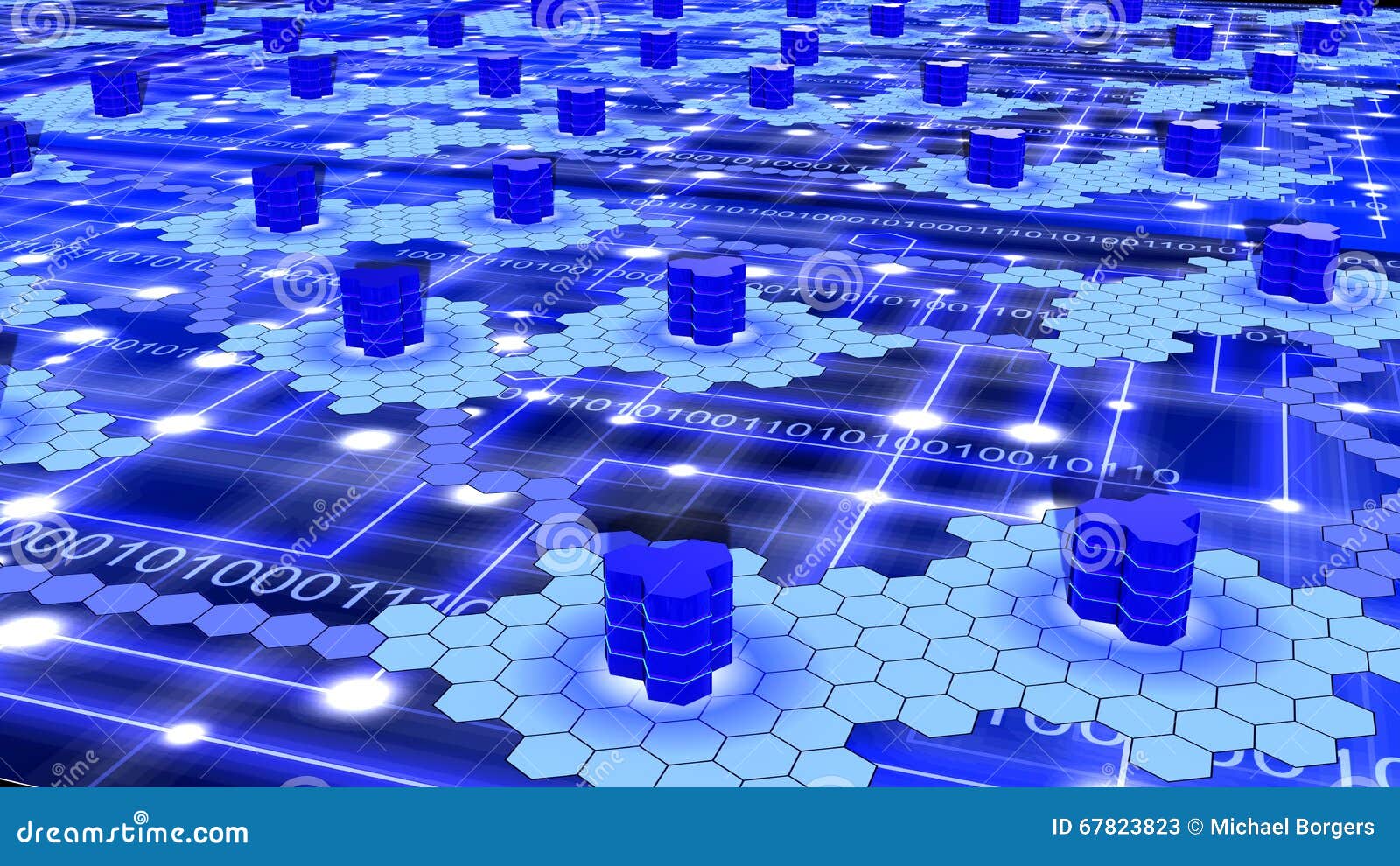 Network In Blue Search Bar Large Modern Server Room Skyline View, 3D ...