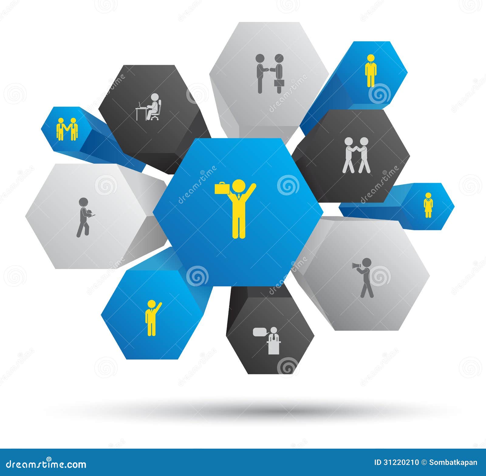 Hexagon Team Work Teamwork Leader Office Group Logo Vector Illustration ...