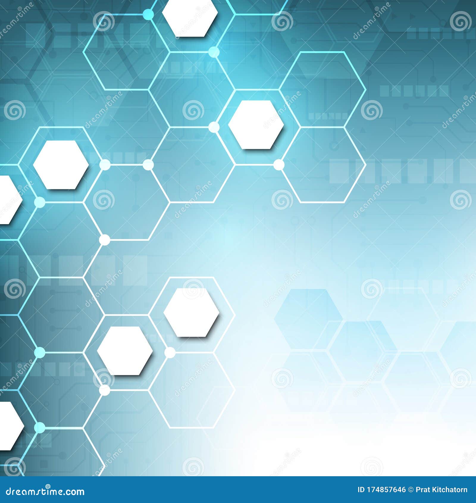 Hexagon Technology Background Stock Vector - Illustration of light ...