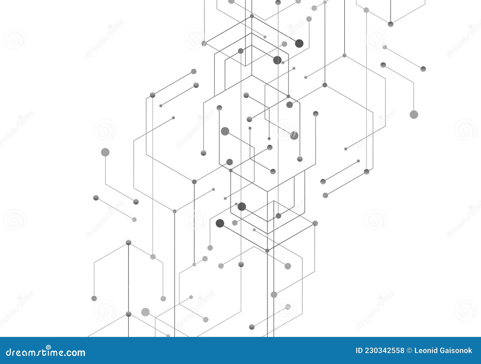 Hexagon Technology Connect in Modern Style on White Background ...