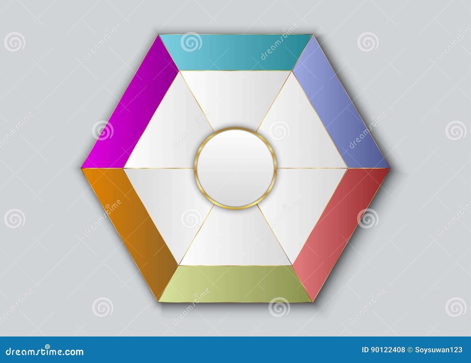 Hexagon Template, Hexagon Label Blank for Design. Stock Vector ...