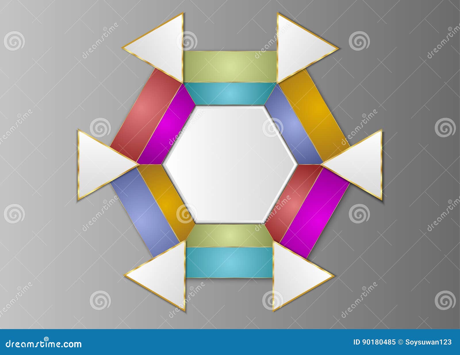 Hexagon Template, Hexagon Label Blank for Design. Stock Vector ...