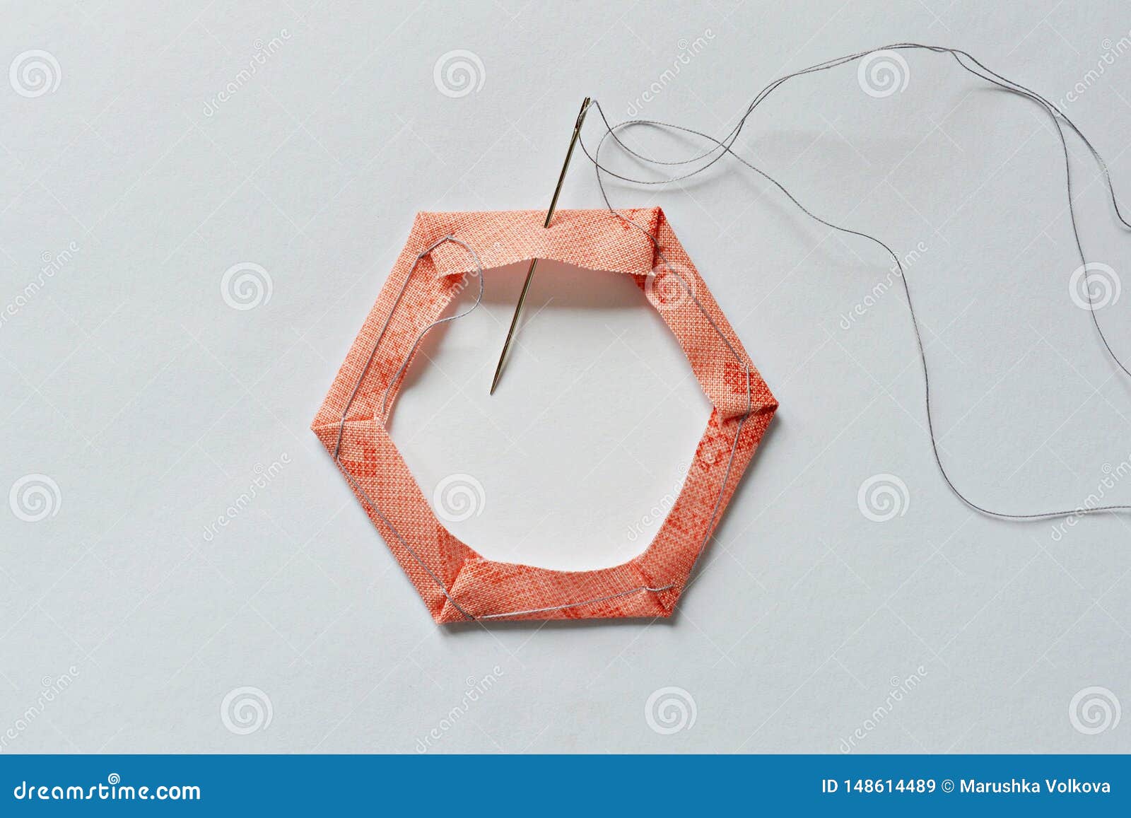Hexagon Template and Needle Stock Image - Image of joyful, crafting ...