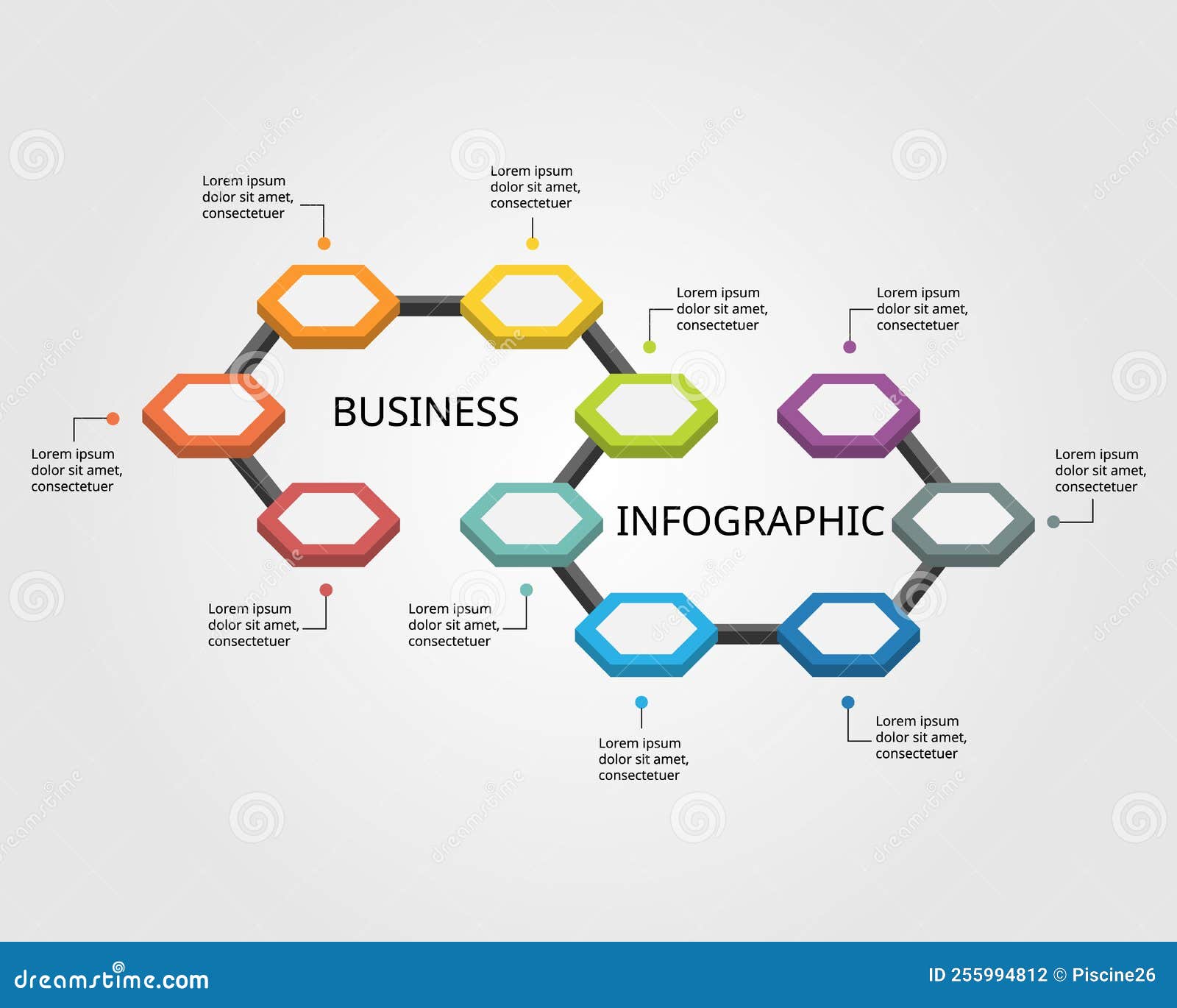 Hexagon Timeline Chart Template for Infographic for Presentation for 10 ...