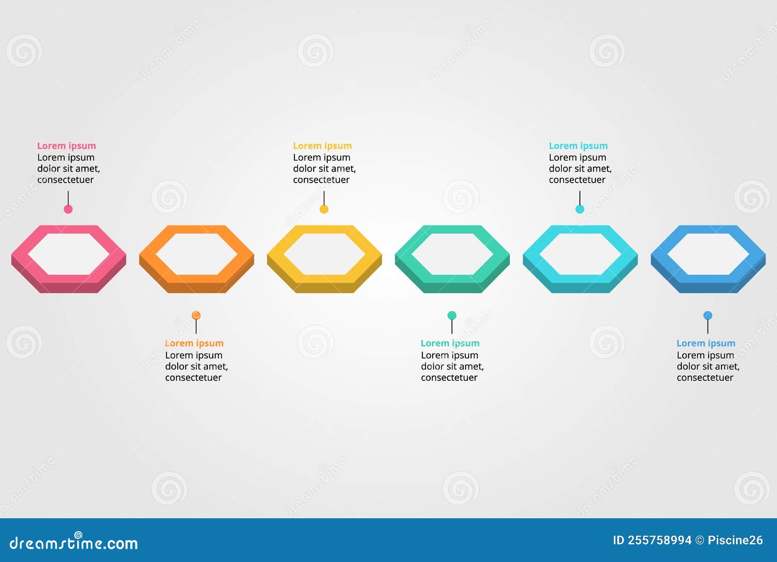 Hexagon Timeline Template for Infographic for Presentation for 6 ... Hexagon Timeline Template for Infographic for Presentation for 6 ...