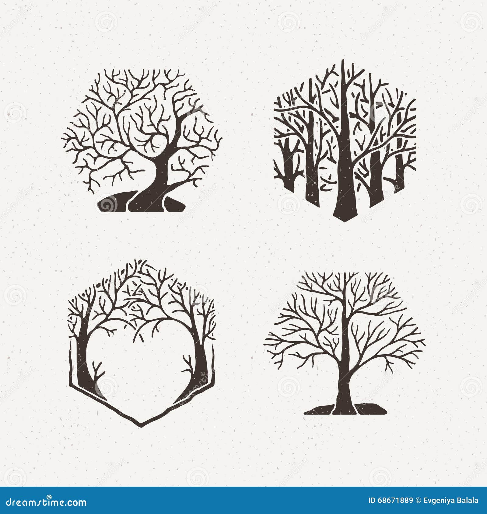 Hexagon Trees Set. Vector Illustration. Pattern Geometric Figure Stock ...