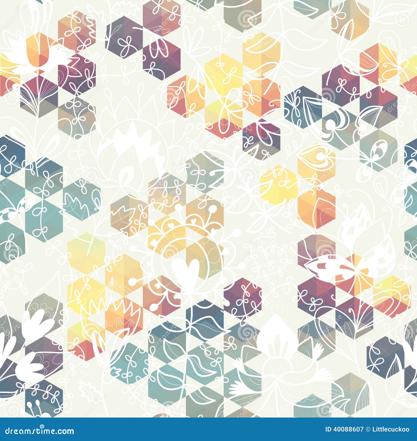 Hexagon triangle flower stock vector. Illustration of print - 40088607