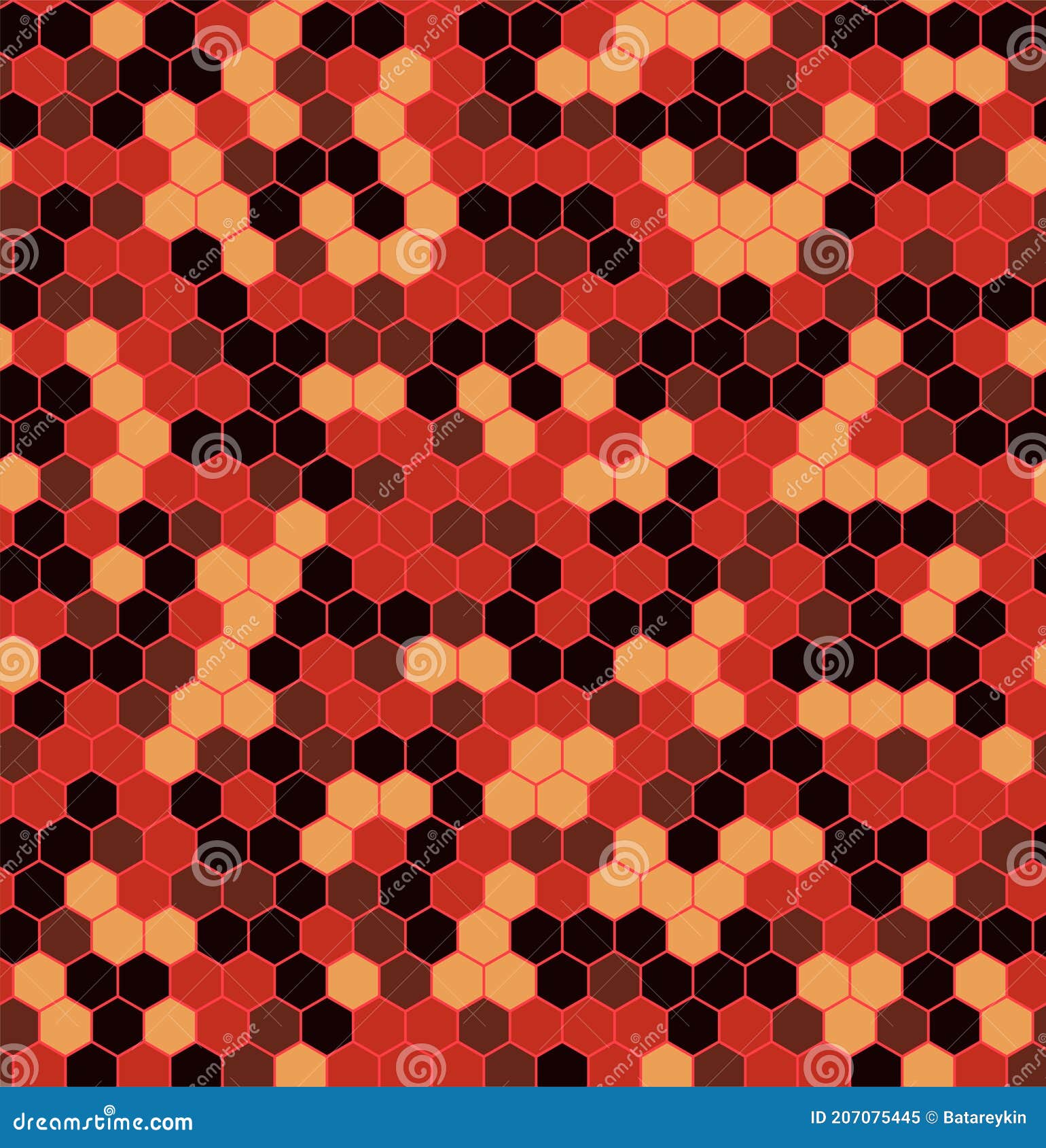 Hexagon Urban Fire Camouflage Seamless Patterns Stock Illustration ...