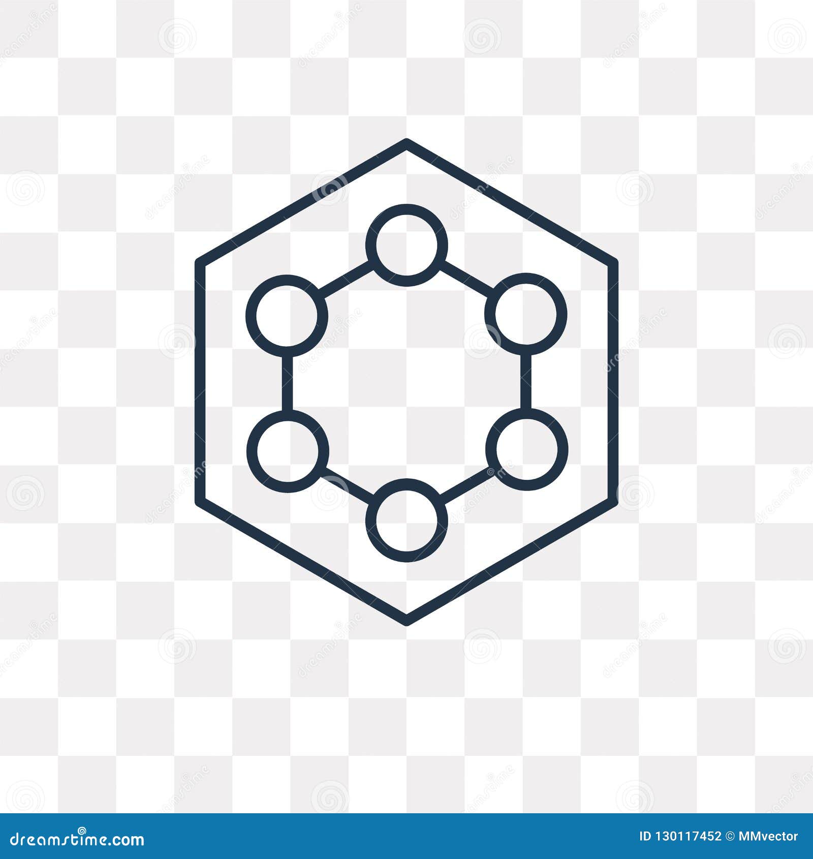Hexagon Vector Icon Isolated on Transparent Background, Linear H Stock ...