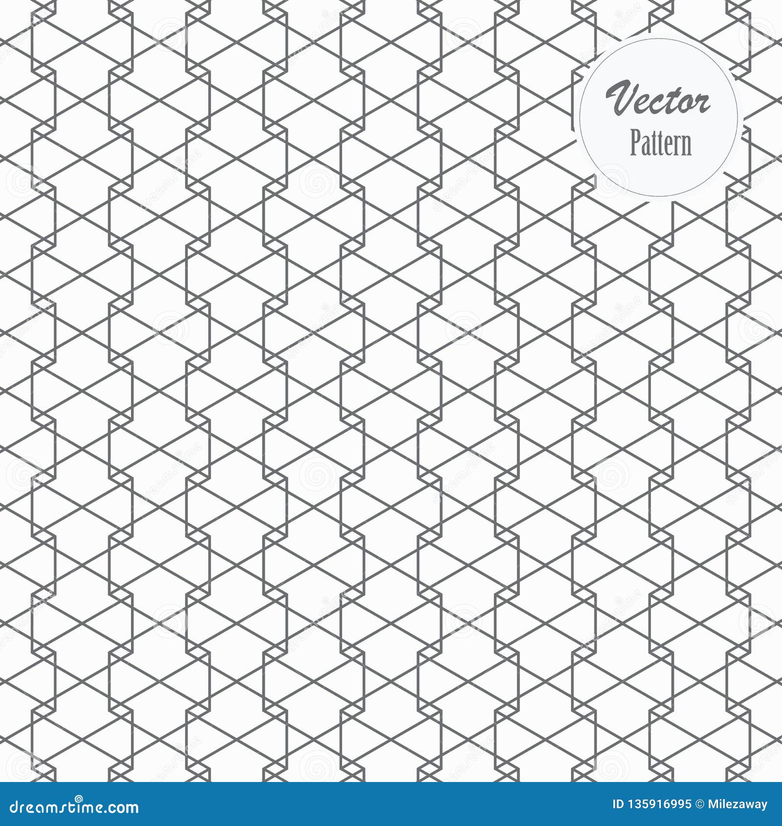 Hexagon Vector Pattern, Repeating Linear Hexagon Stock Vector ...