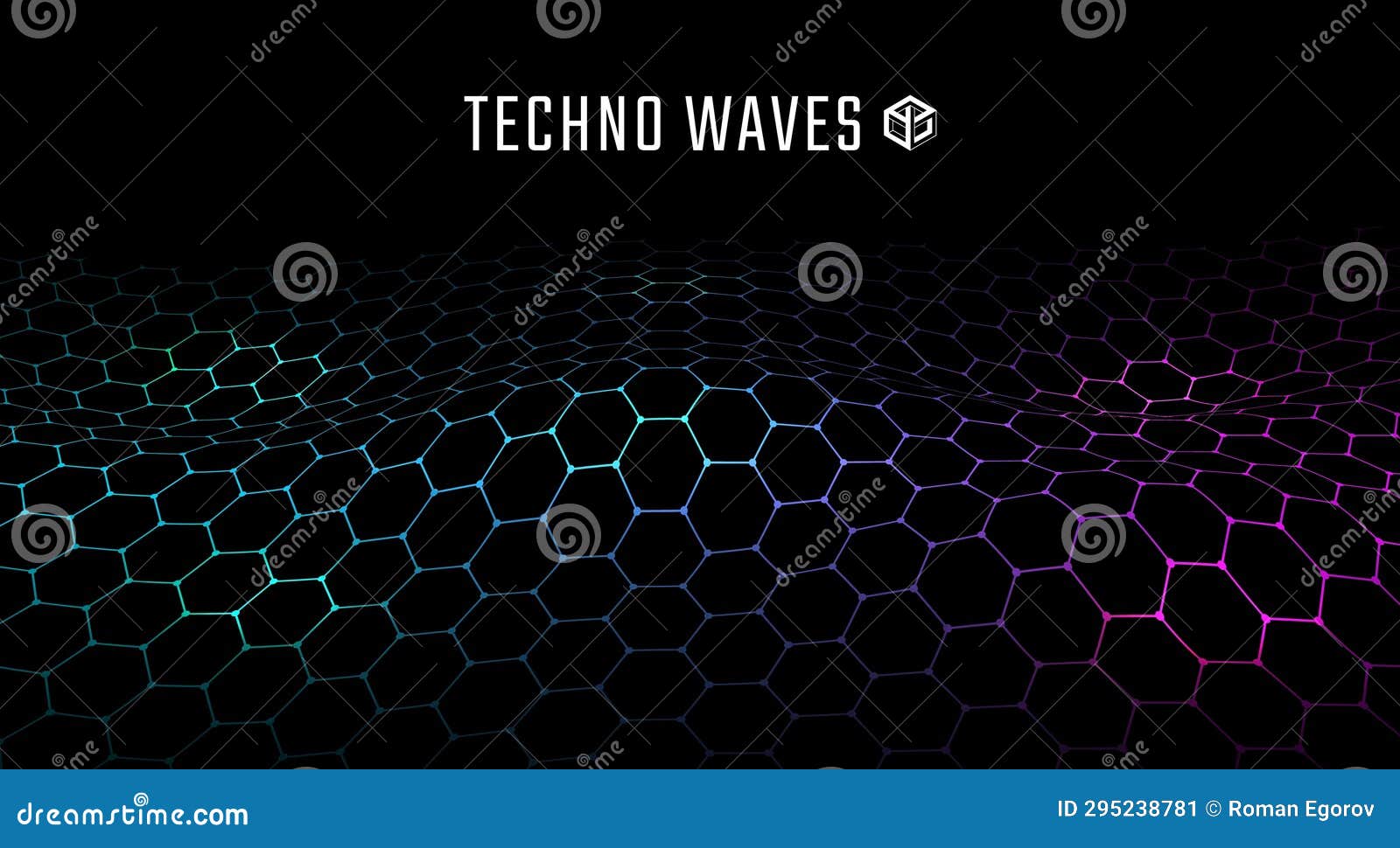 Hexagon Waves. Abstract Background. 3d Techno Waves, Technology Digital ...