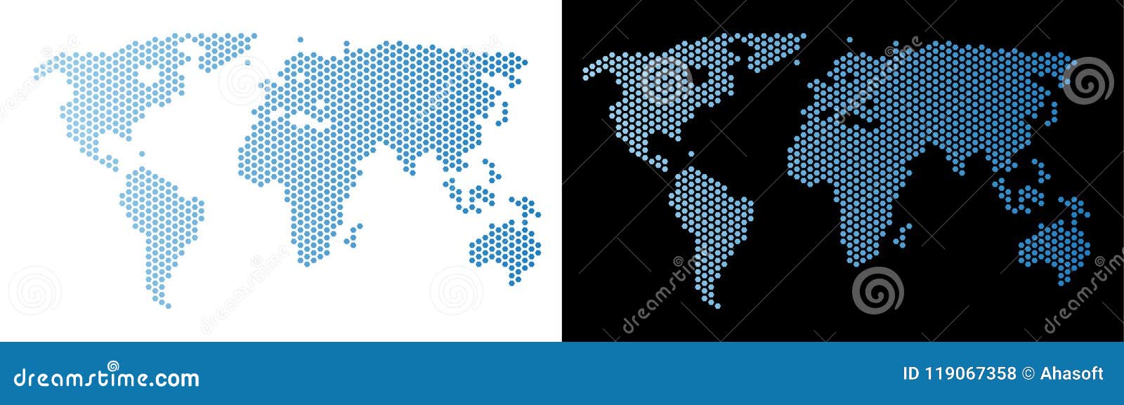 World Map Hexagonal Abstraction Stock Vector - Illustration of composed ...