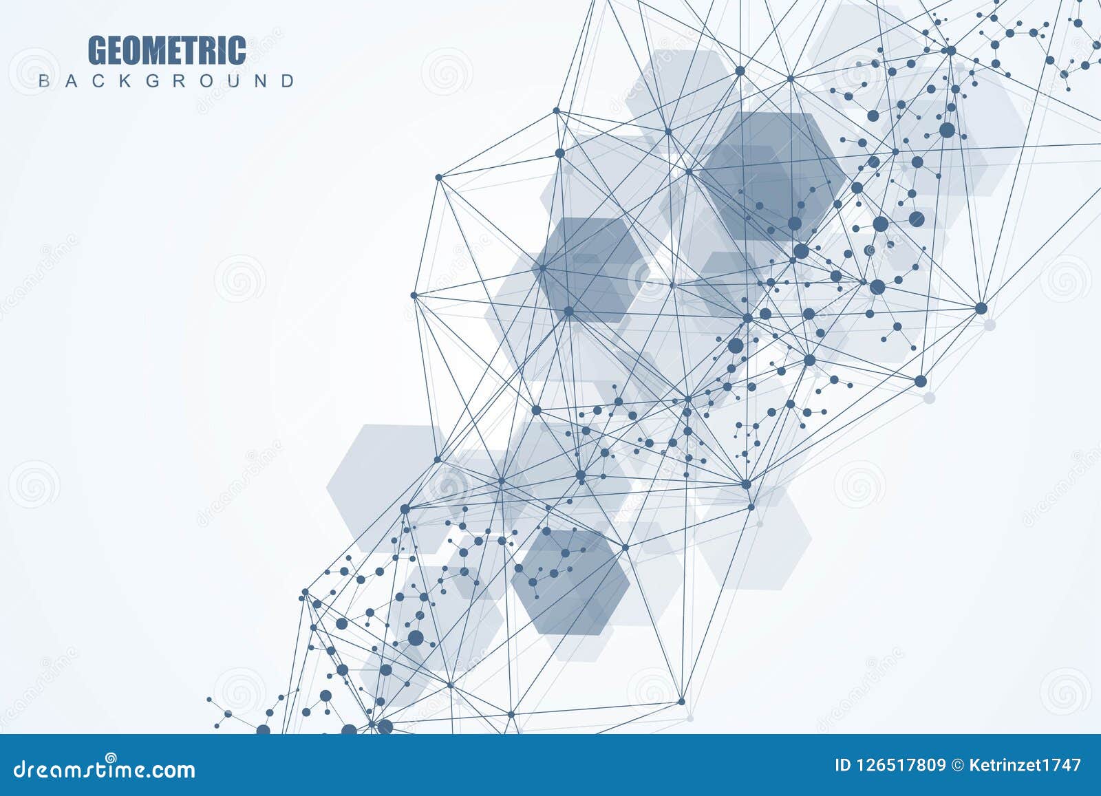 Hexagonal Abstract Background. Big Data Visualization. Global Network ...