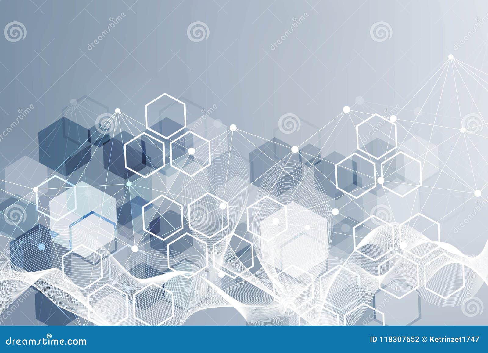 Hexagonal Abstract Background. Big Data Visualization. Global Network Connection Stock Vector ...