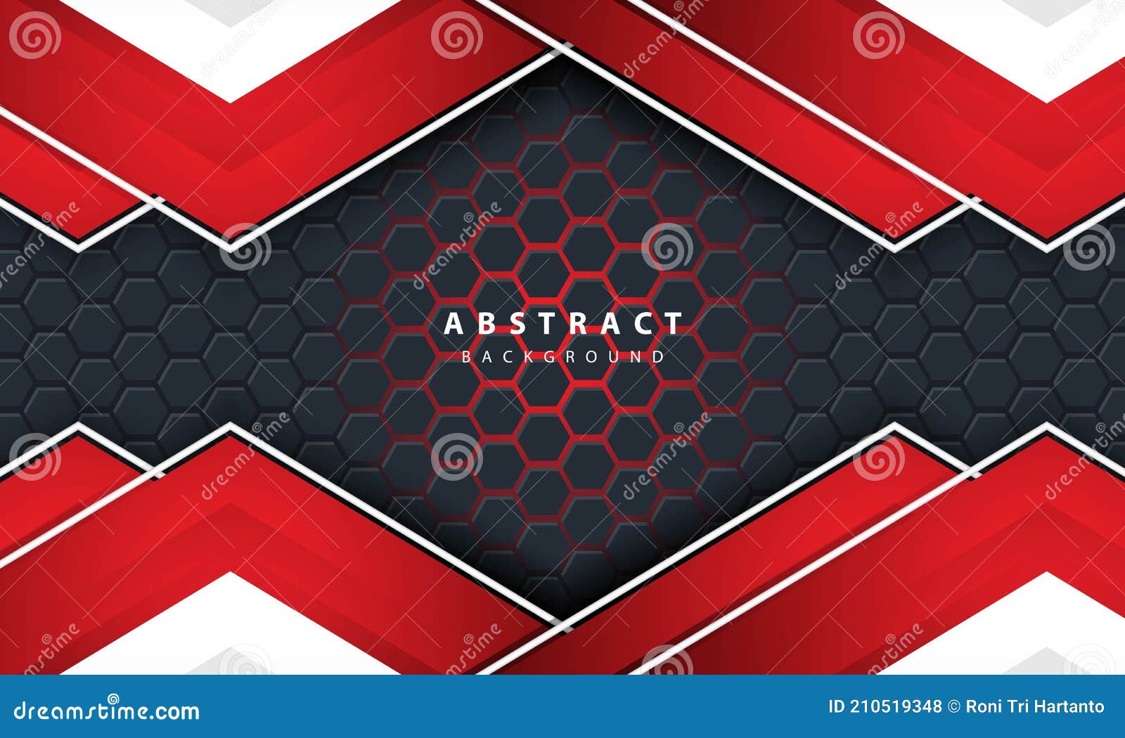 Hexagonal Abstract Dark Background with Red Frame Shape. Stock Vector ...