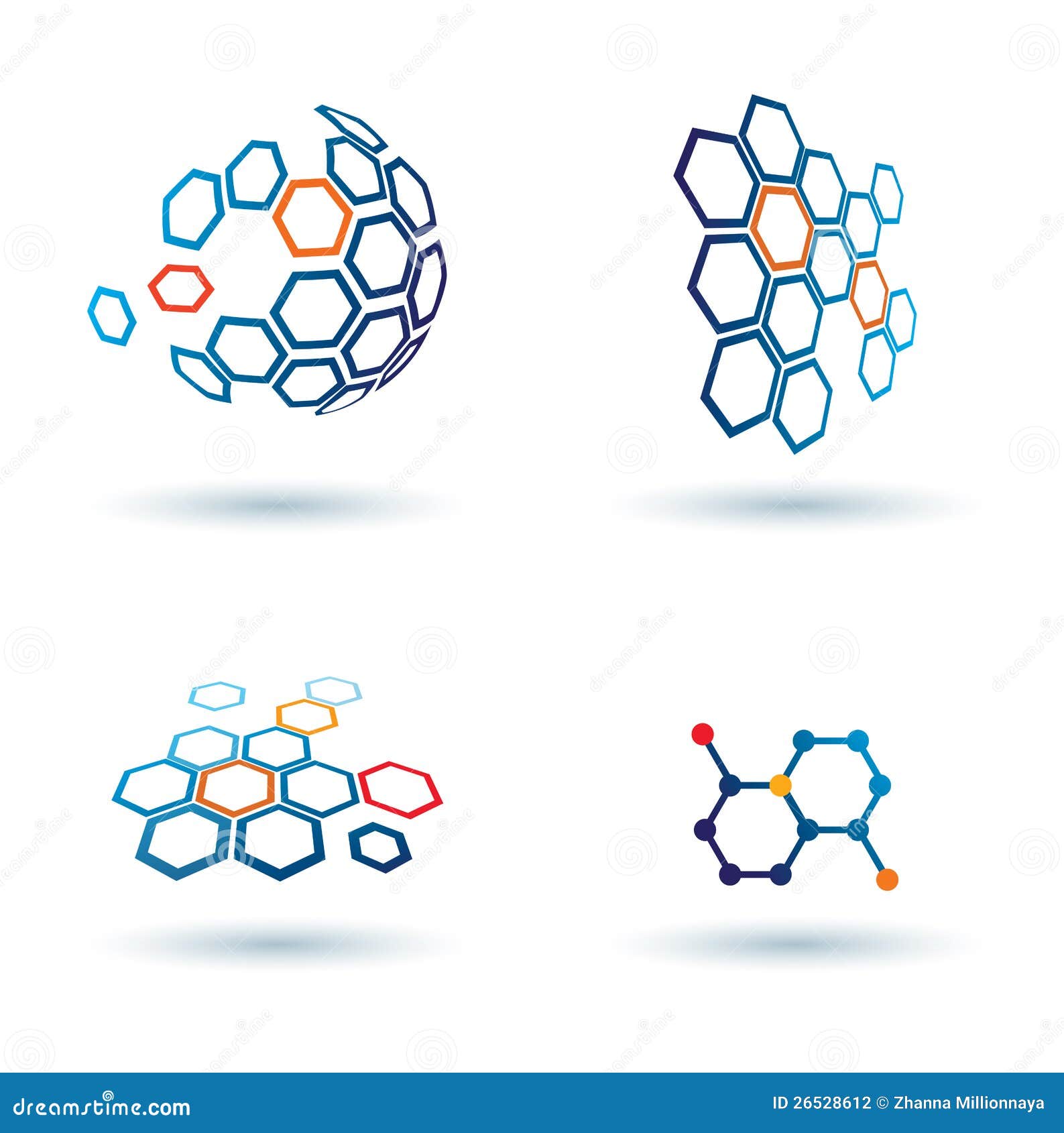 Hexagonal Abstract Background. Big Data Visualization. Global Network ...