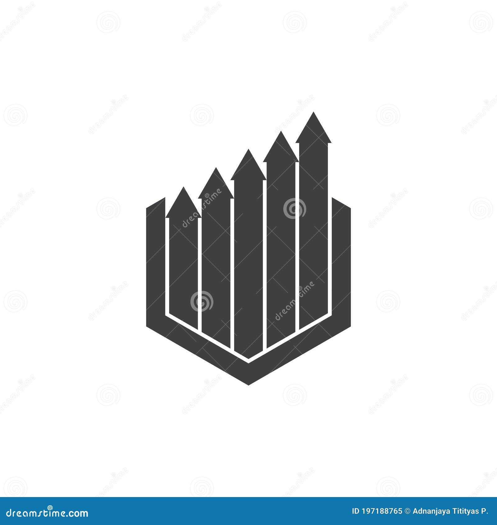 Hexagonal Arrow Up Geometric Chart Symbol Logo Vector Stock Vector ...