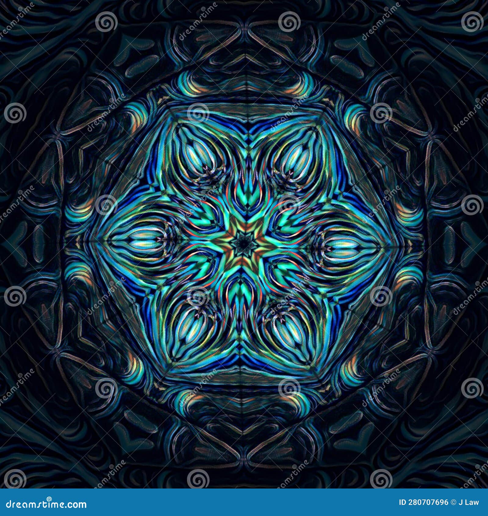 Hexagonal Art-deco Complex Pattern and Design in Blue Colours Stock ...