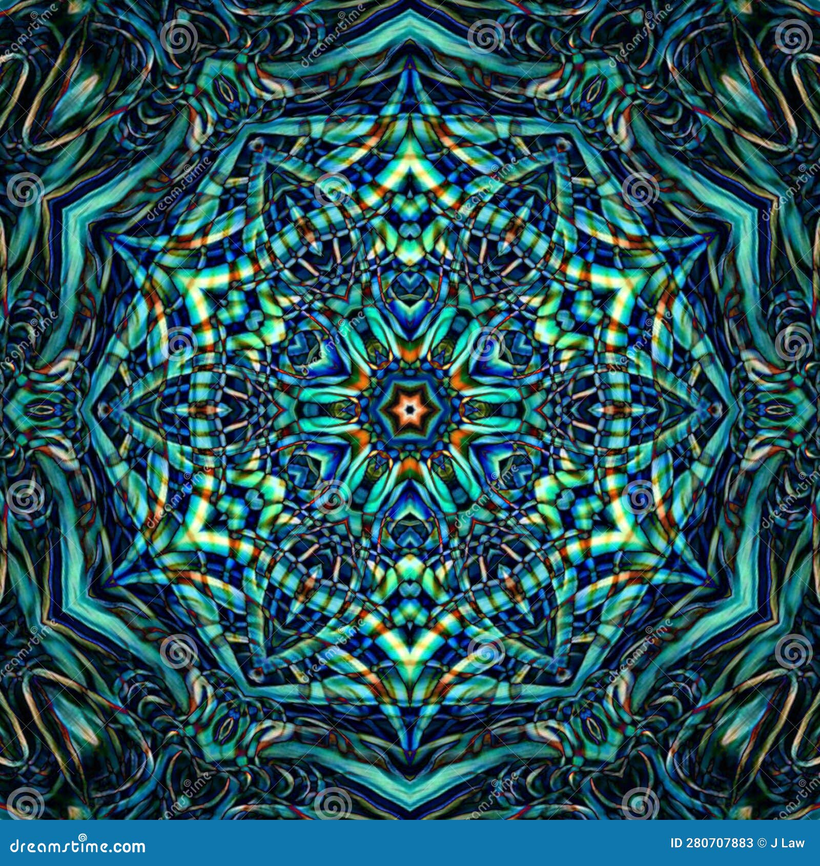 Hexagonal Art Deco Complex Pattern and Design in Blue Colours Stock ...