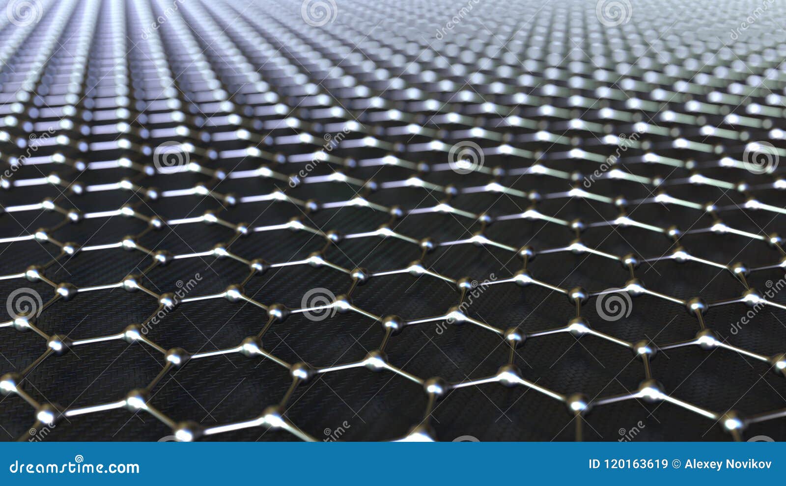 Hexagonal Atomic Structure. Nanotechnology or Modern Science Related 3D ...