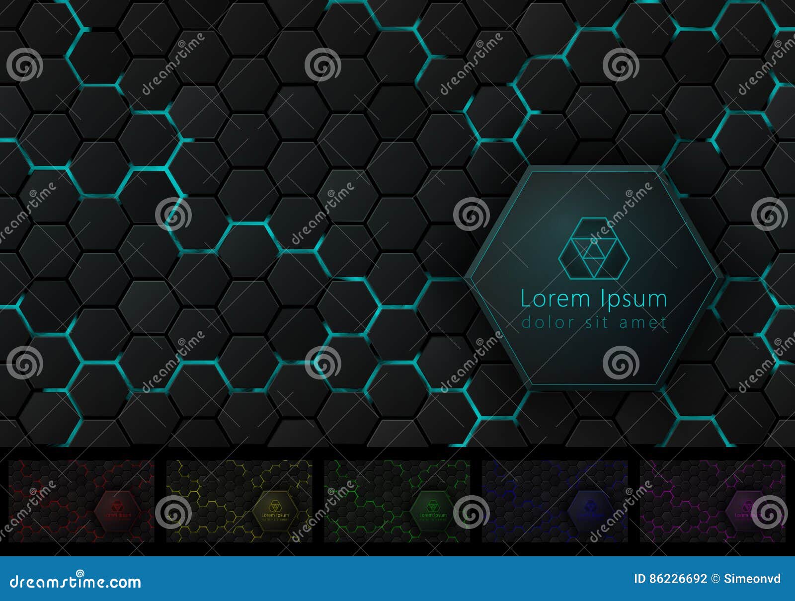 Hexagonal Background with Pace for Your Logo and Slogan Stock Vector ...