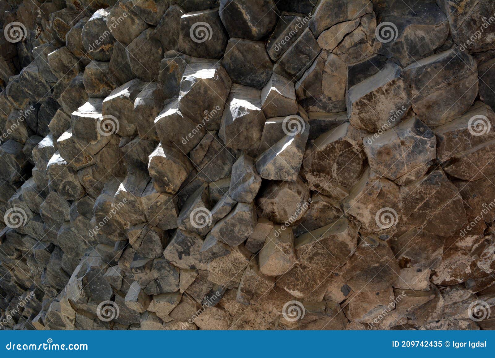 Hexagonal Basalt Columns in the Garni Highlands in Armenia Stock Image ...