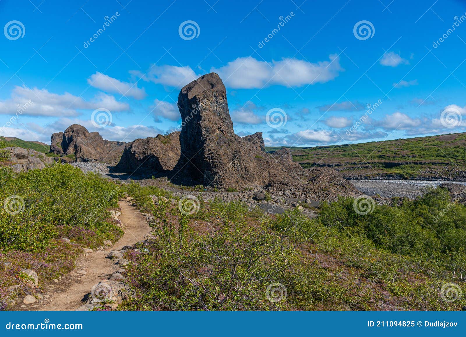 Hexagonal Basalt Rocks at Hljodaklettar on Iceland Stock Image - Image ...