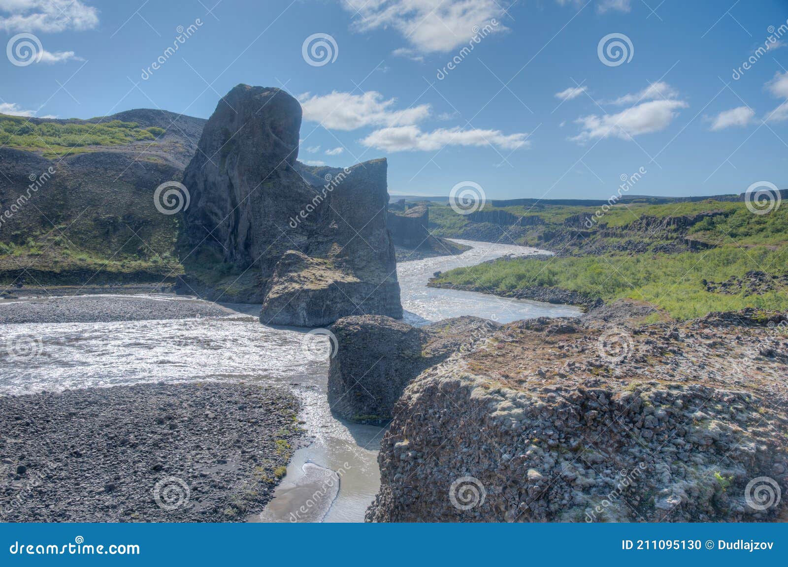 Hexagonal Basalt Rocks at Hljodaklettar on Iceland Stock Photo - Image ...