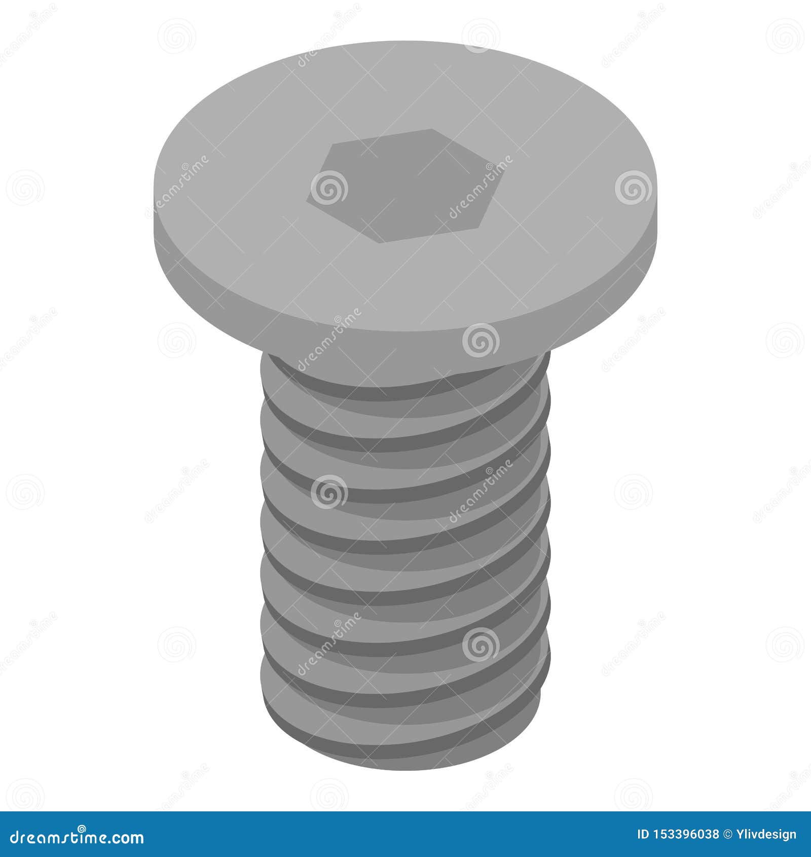 Hexagonal Bolt Icon, Isometric Style Stock Vector - Illustration of ...
